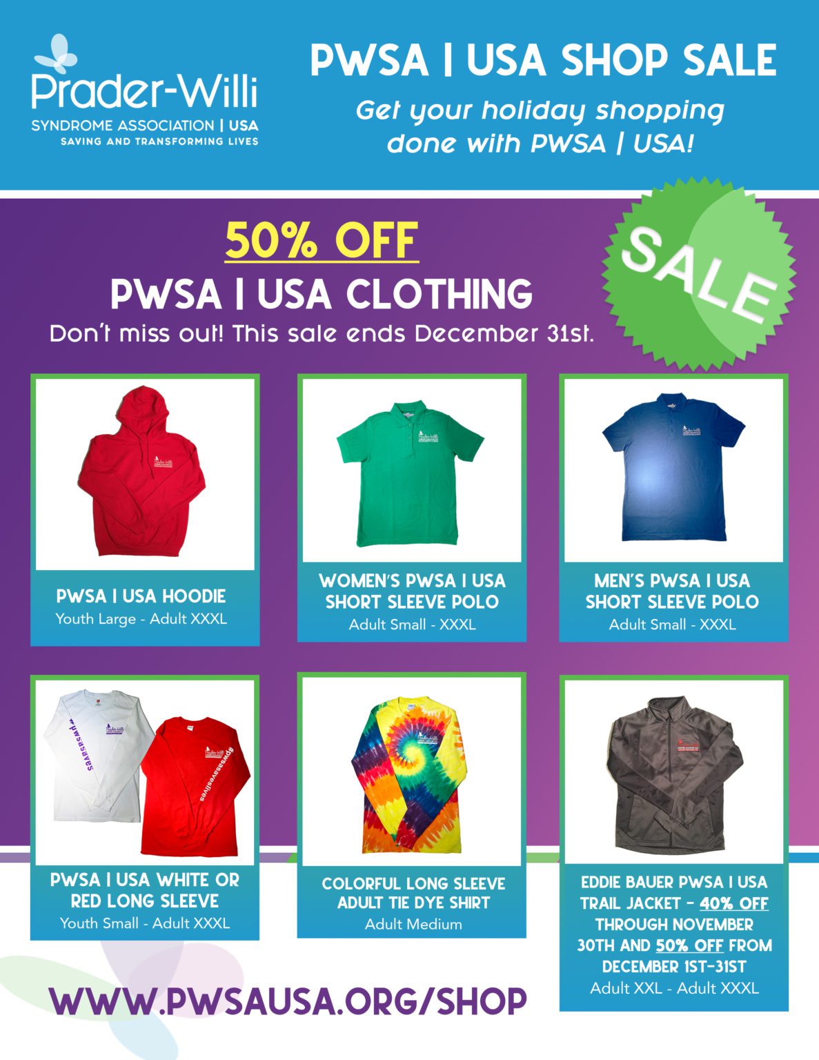 PWSA | USA End of the Year Clothing Sale is LIVE - Prader-Willi ...
