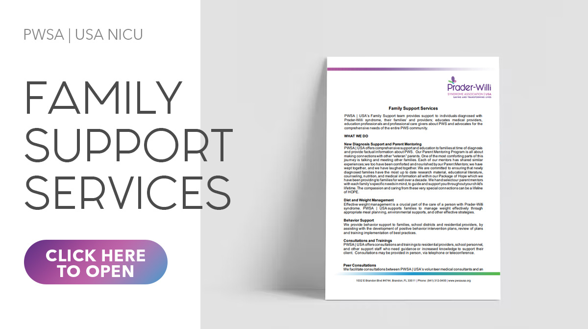 Family Support - NICU - Prader-Willi Syndrome Association | USA